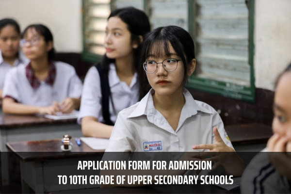 What is the application form for admission to 10th grade of upper ...