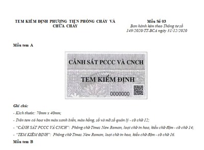 Vietnam: What is the latest specimen of inspection stamps for fire ...